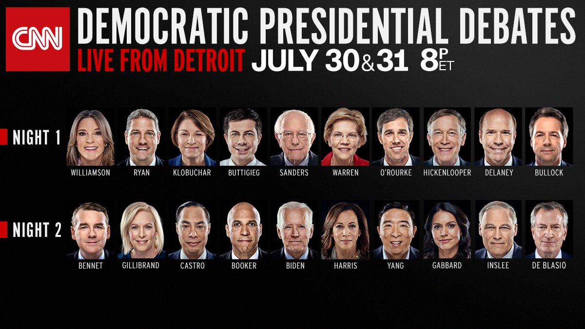 2020 DEMOCRATIC PRESIDENTIAL DEBATES JUL 30 & 31 8P/ET ...